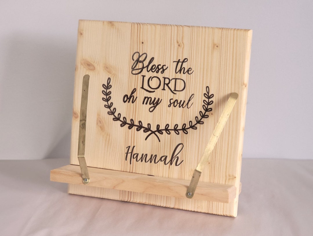 Personalized Wooden Stand for Recipe Books iPad Tablet With Carved ...