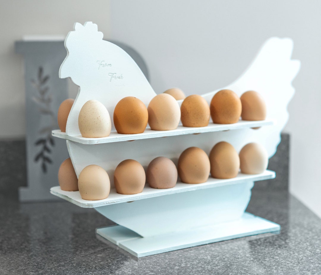 Personalized Wooden Chicken-shaped Egg Holder Storage & Display for ...