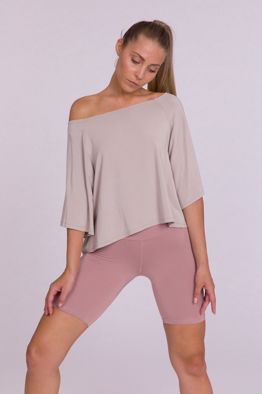 T-shirt Bambù, T-shirt Con Maniche a Kimono, Top Yoga Con Scollo a ...