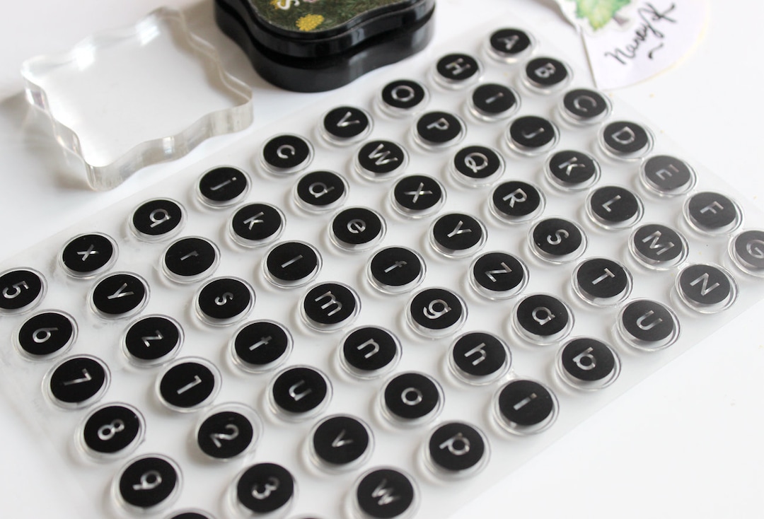 Clear Planner Stamp Set Alphabet Stamps Round Mini Letters - Etsy