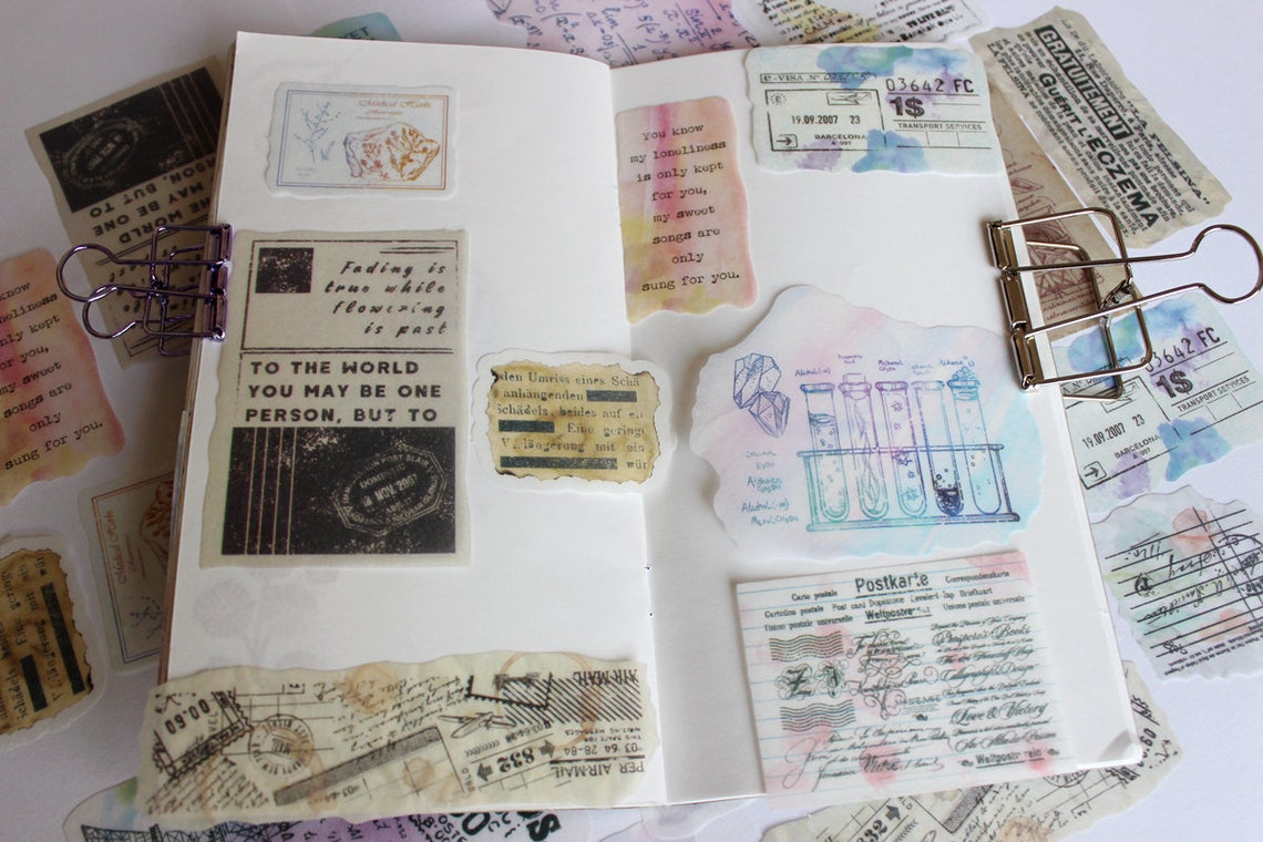 60 planner stickers bujo decal junk journal supplies ephemera | Etsy
