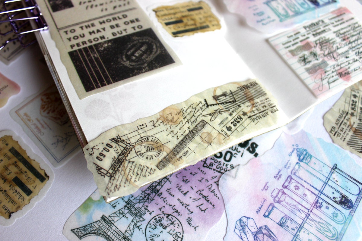 60 planner stickers bujo decal junk journal supplies ephemera | Etsy