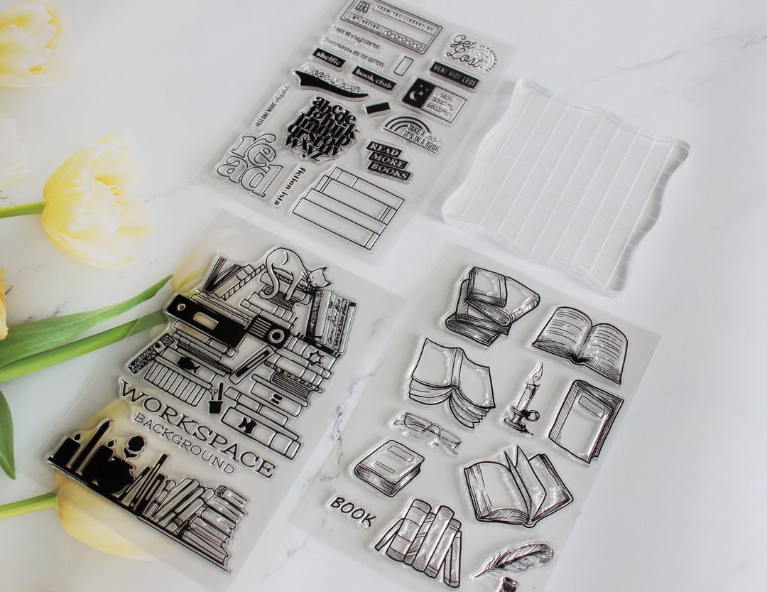 Clear Reading Stamp Set, Reading Journal Planner Stamp Bujo, Reading ...