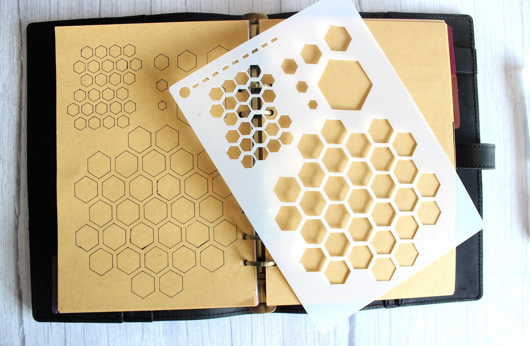 Hexagon Bujo Stencil Mood Tracker, Beehive Stencil, Weekly Planner ...