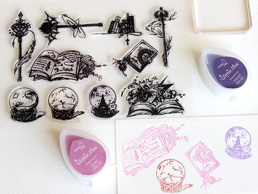 Clear Stamp Set Magic Wand Crystal Ball Grimoire Potter - Etsy