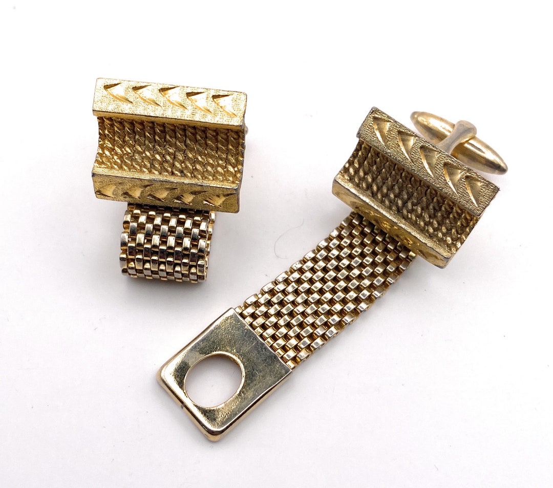 Vintage Gold Tone Wrap Around Chain Cufflinks. - Etsy