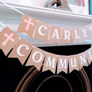 First Communion Decoration, Custom Banner Girl, Holy Communion, Garland ...