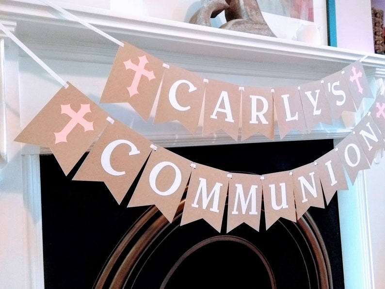 First Communion Decoration Custom Banner Girl Holy - Etsy UK