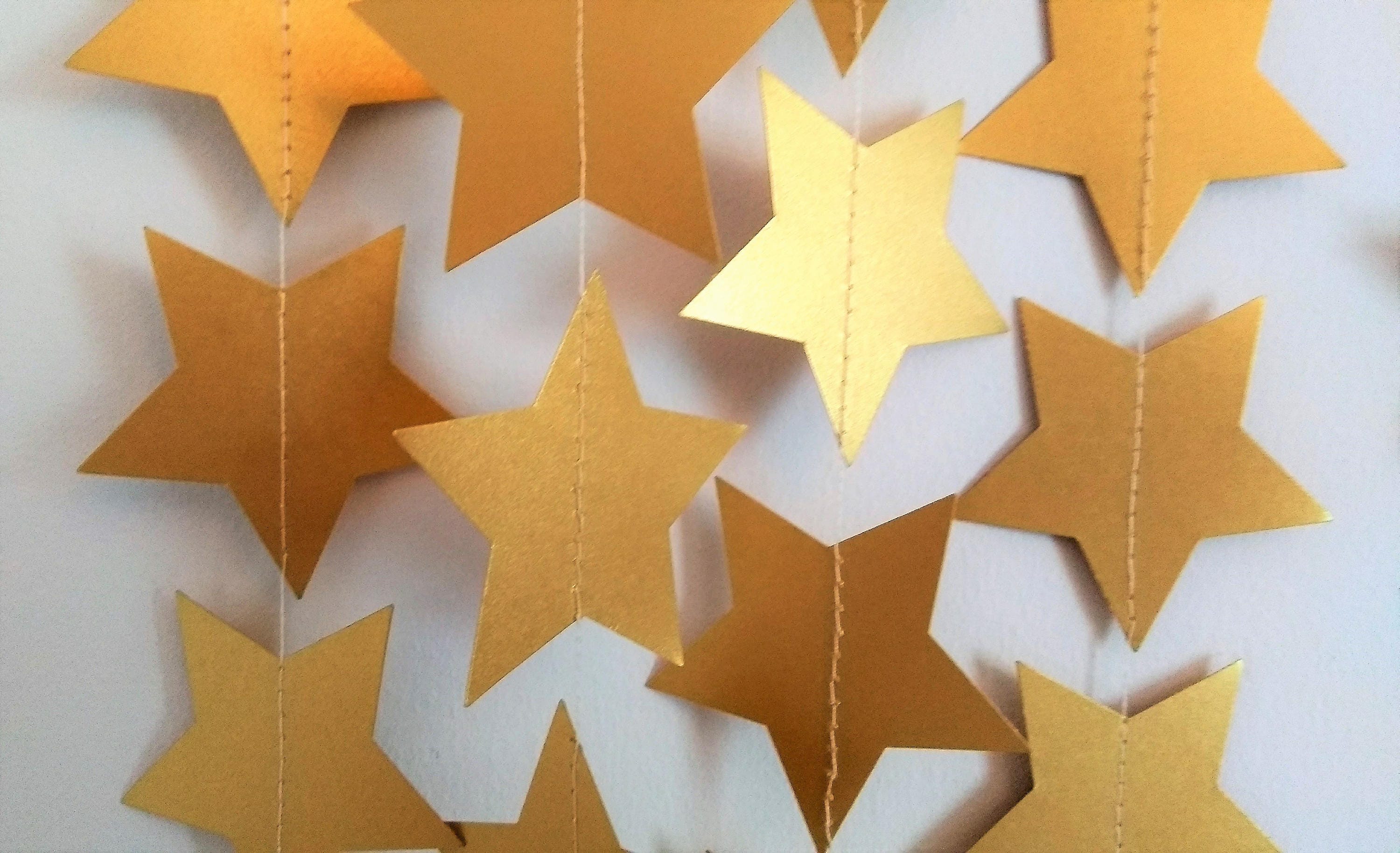 7ft Gold Star Garland Gold Christmas Decorations Holiday | Etsy UK