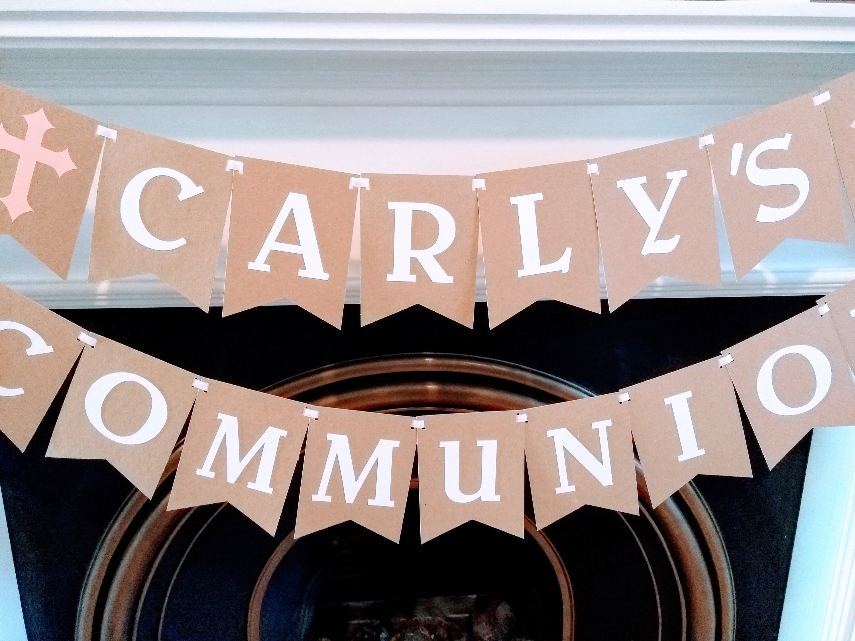 First Communion Decoration Custom Banner Girl Holy - Etsy UK