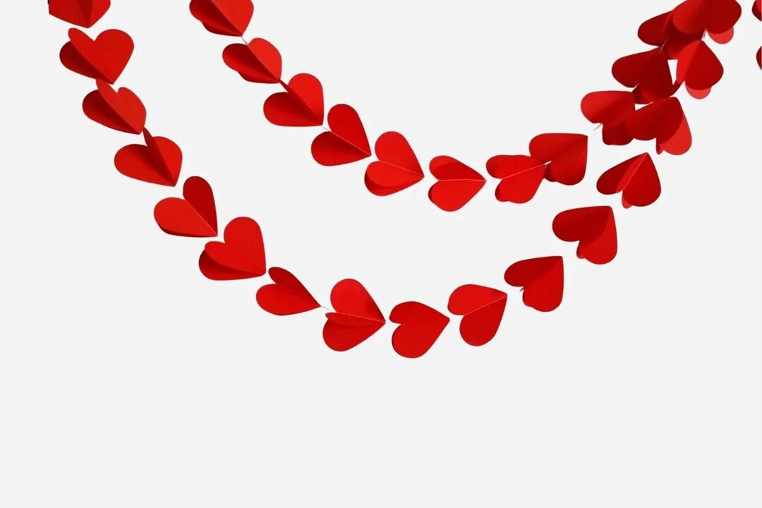 Red Wedding Garland, 3D Red Heart Decoration, Engagement Decoration ...