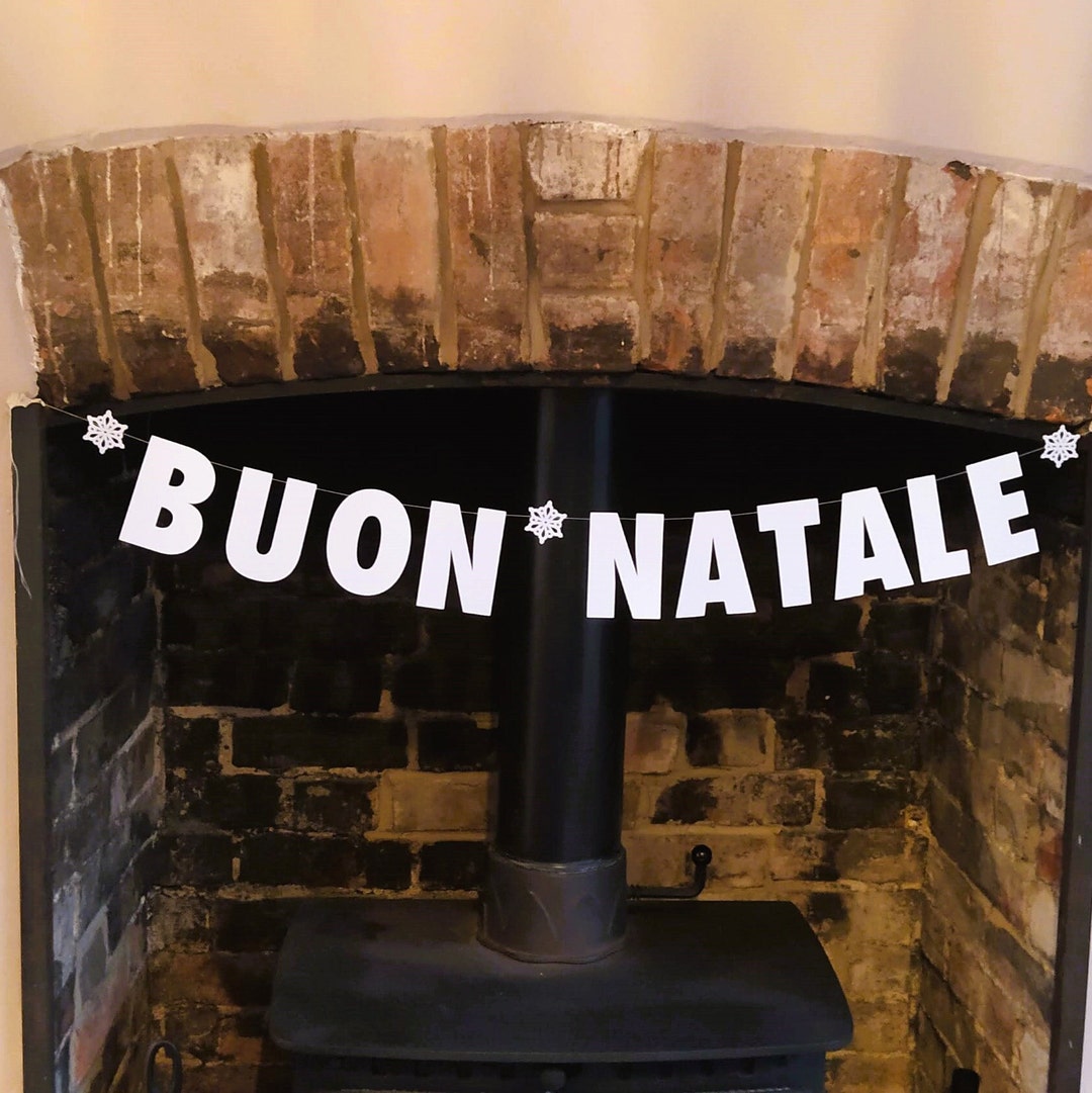Buon Natale Garland: Italian Christmas Decoration With Snowflakes - Etsy