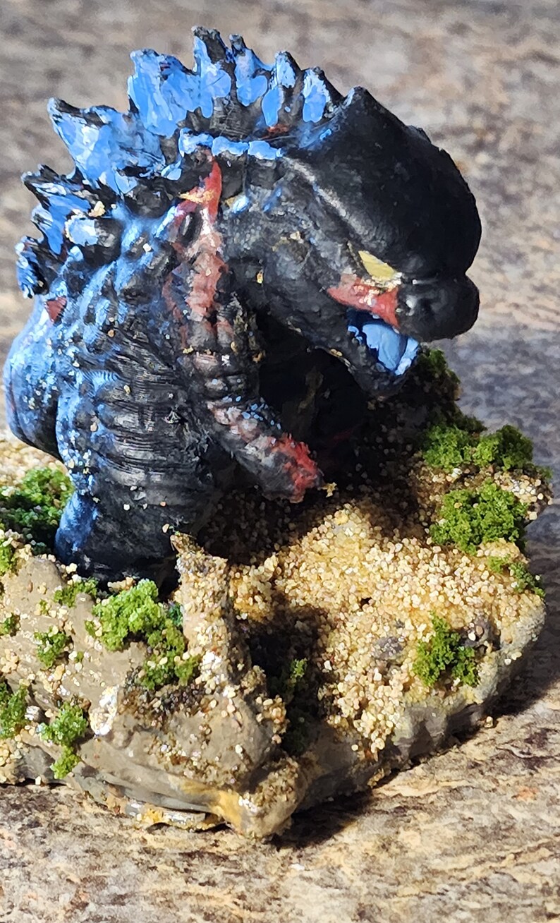 Godzilla Custom Figurine W/ Foliage Stand - Etsy