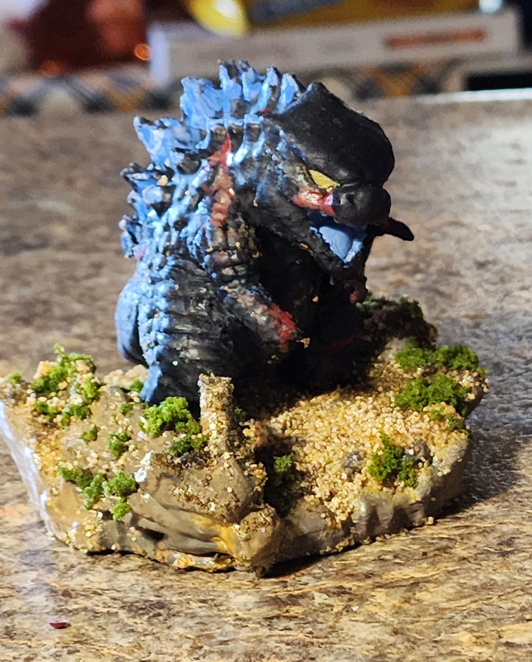 Godzilla Custom Figurine W/ Foliage Stand - Etsy