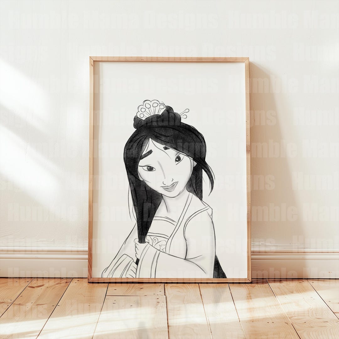 Mulan Wall Art Printable – Minimalist Warrior Princess Decor, Asian ...