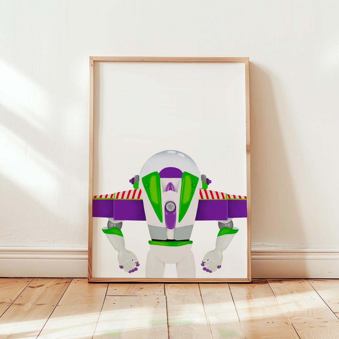 Buzz Lightyear Back View – Toy Story Inspired Digital Print for Kids ...