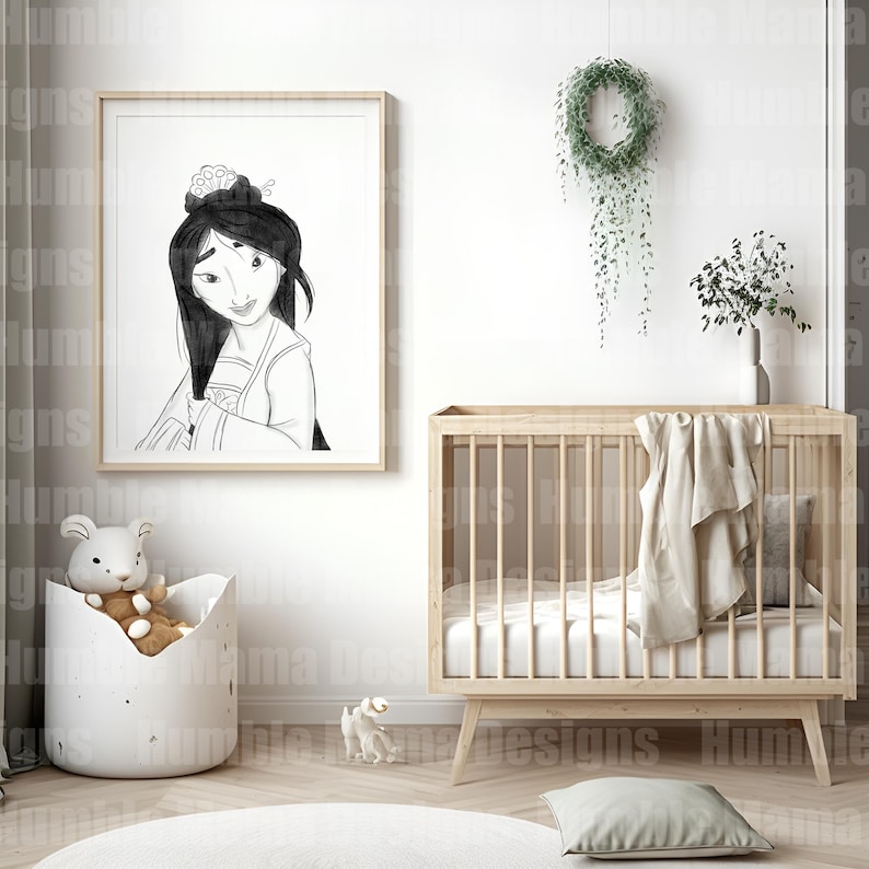 Mulan Wall Art Printable – Minimalist Warrior Princess Decor, Asian ...