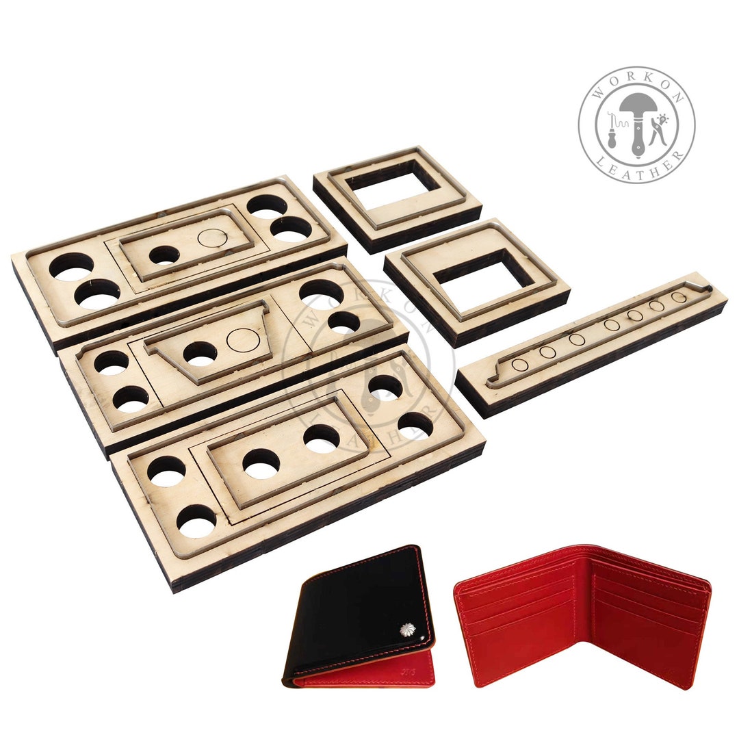 Custom Leather Bifold Wallet Cutting Die, Wooden Die, With Chopping ...