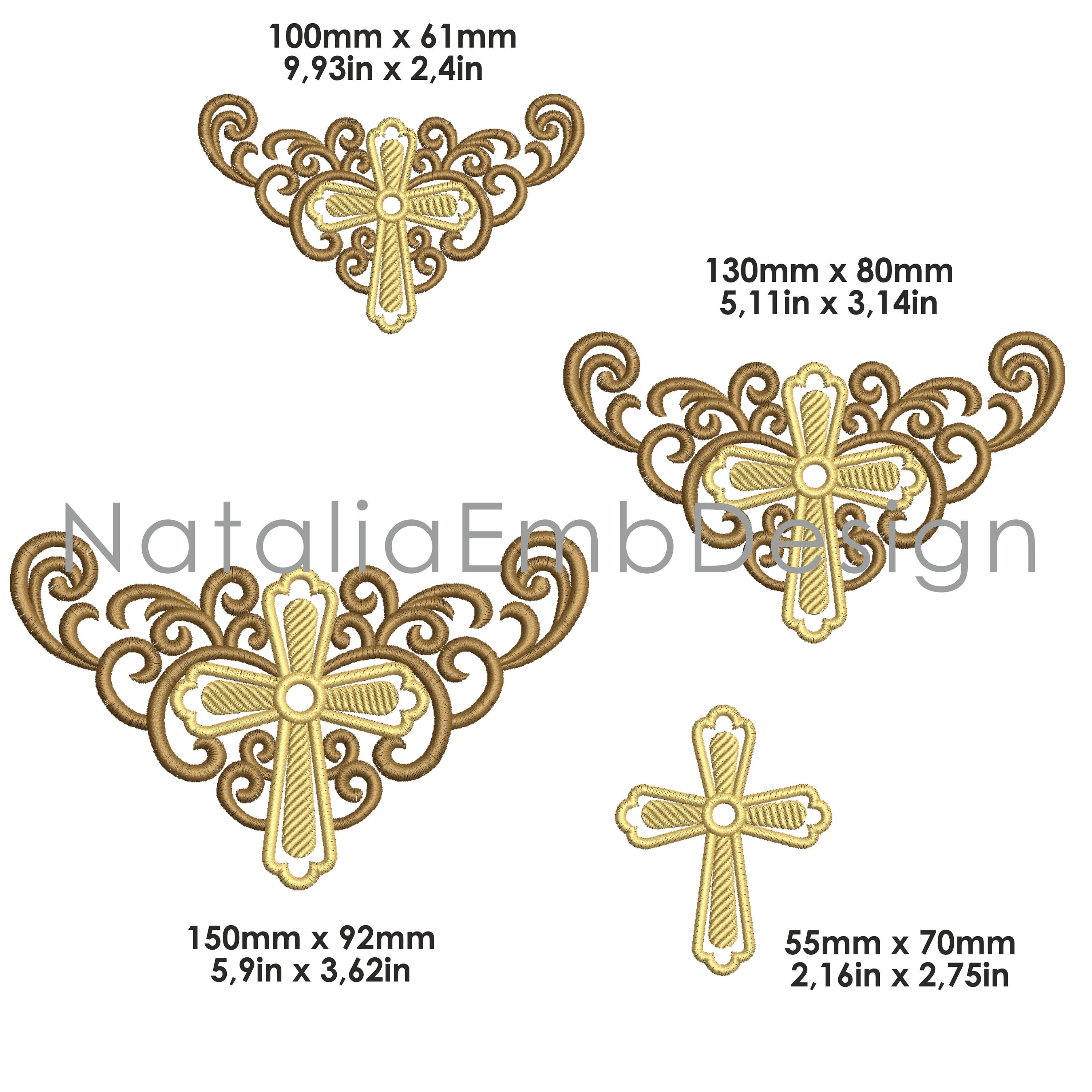 Cross Embroidery Design, Cross Machine Embroidery Design, Christening ...