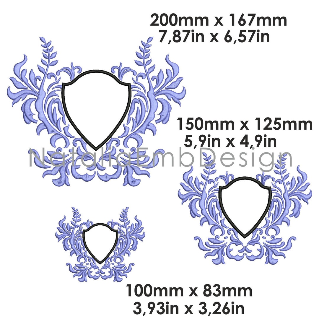 Floral Frame Embroidery Design, Frame Border Embroidery Design - Etsy