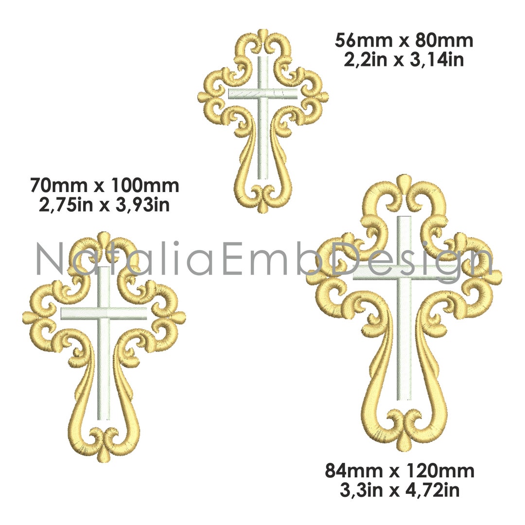 Cross Embroidery Design, Cross Machine Embroidery Design, Christening ...