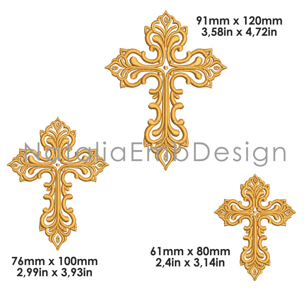 Ornate Cross Embroidery Design for Christening (digital Download) - Etsy