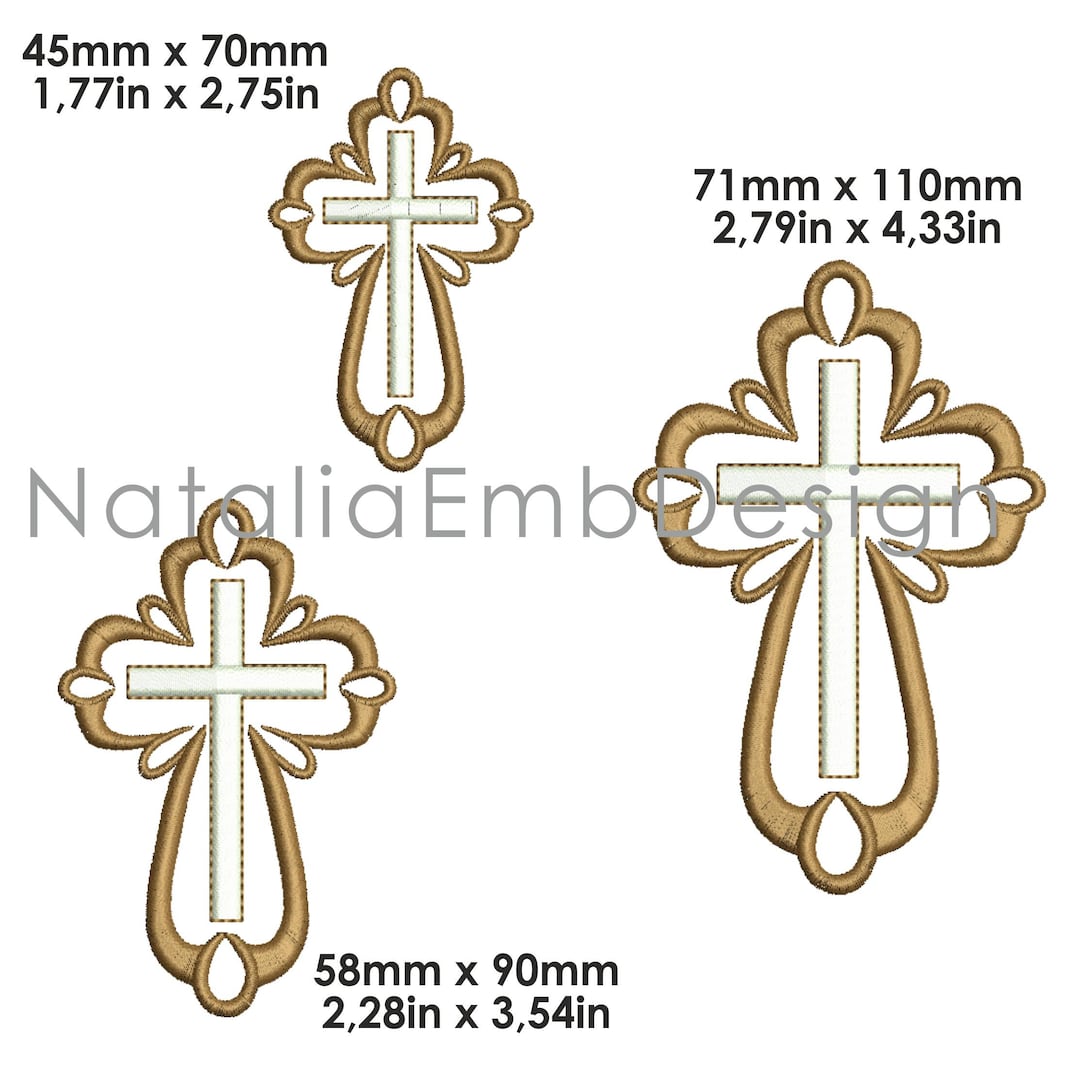 Cross Embroidery Design, Cross Machine Embroidery Design, Stickdatei ...