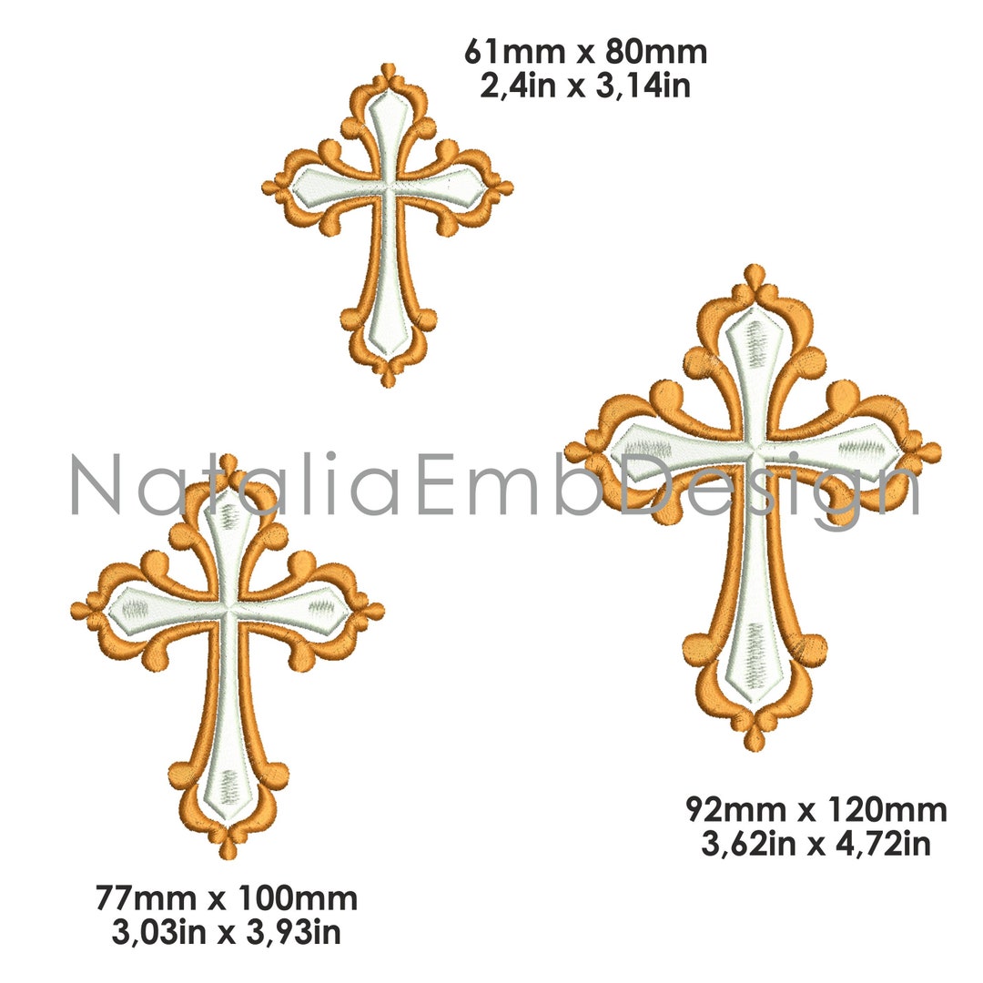 Cross Embroidery Design, Cross Machine Embroidery Design, Christening ...