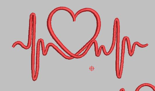 Embroidery Design Heart, Machine Design Heart, Embroidery Pulse ...