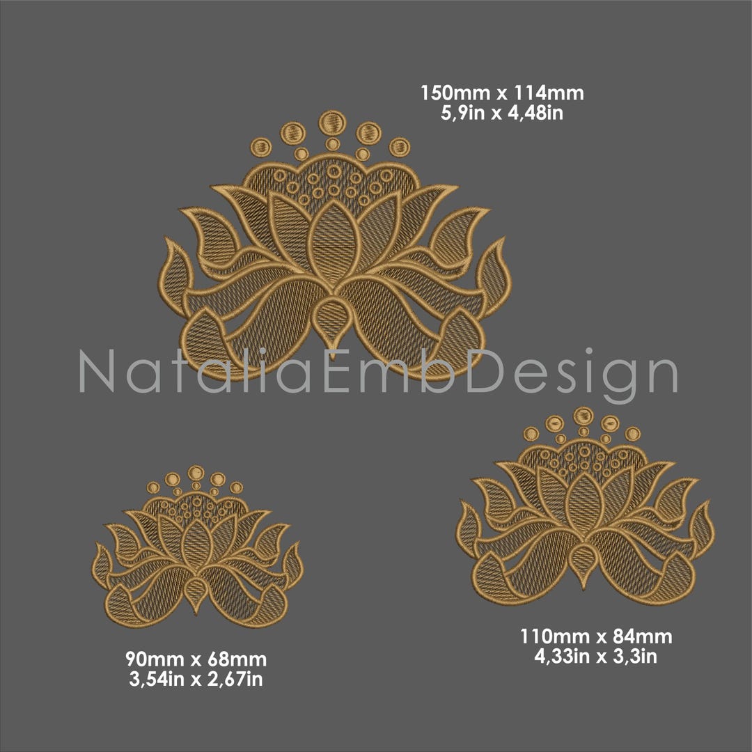 Lotus Embroidery Design, Lotus Machine Design, Lotus Design, Lotus Aum ...