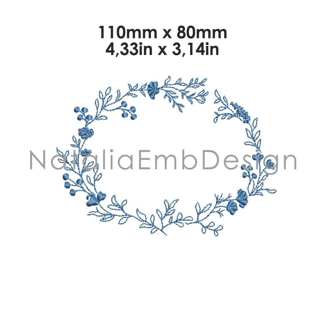 Floral Frame Embroidery Design (digital Download) - Etsy