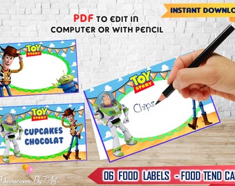 Toy story labels | Etsy