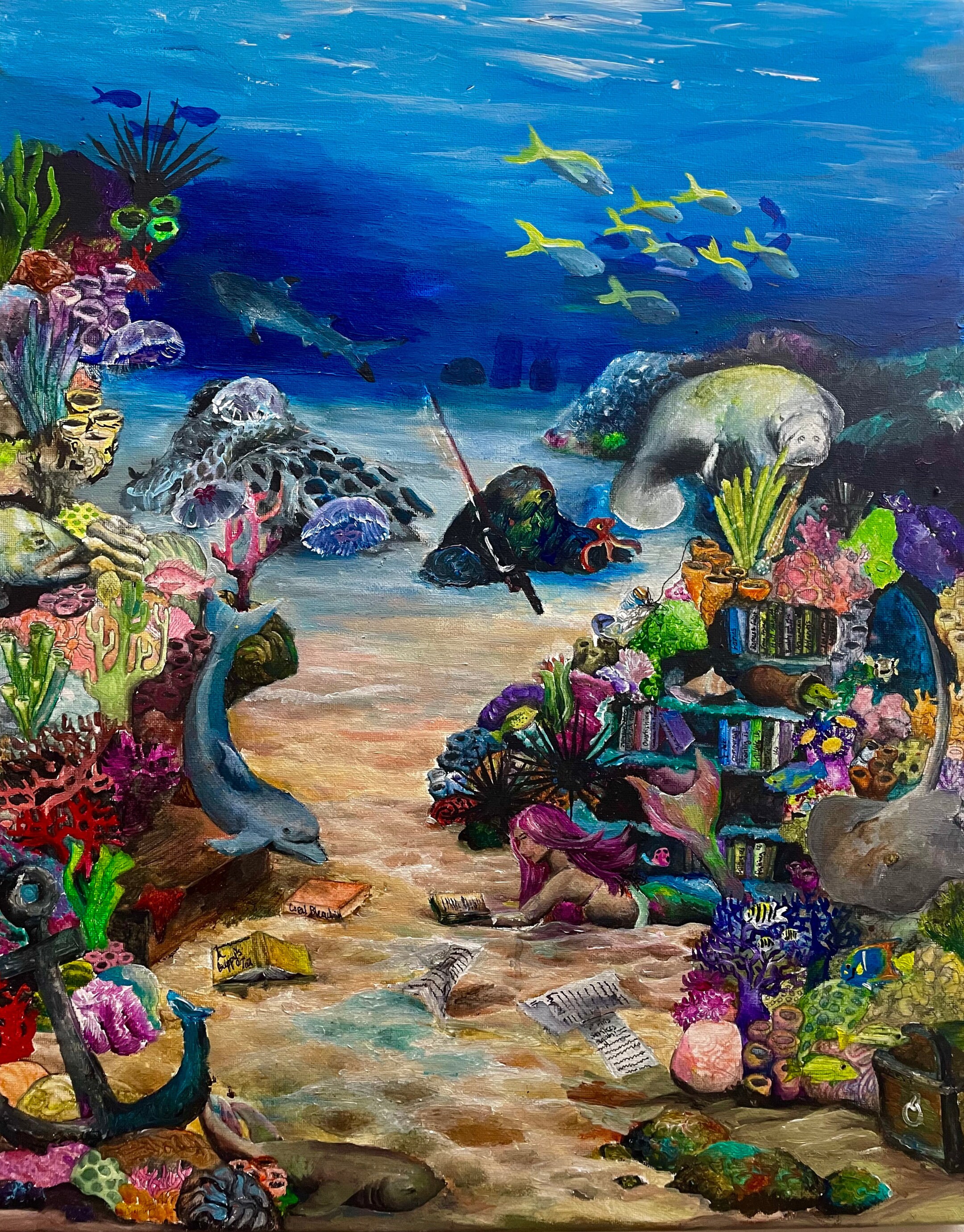 A Mermaids Library: Prints, Ocean Art, Environmental Art, Florida ...