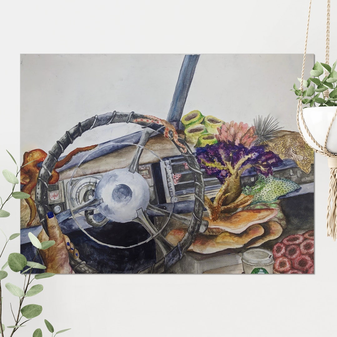 Mechanical Failure Surreal Artwork of a Car Overrun by Coral and Sea ...