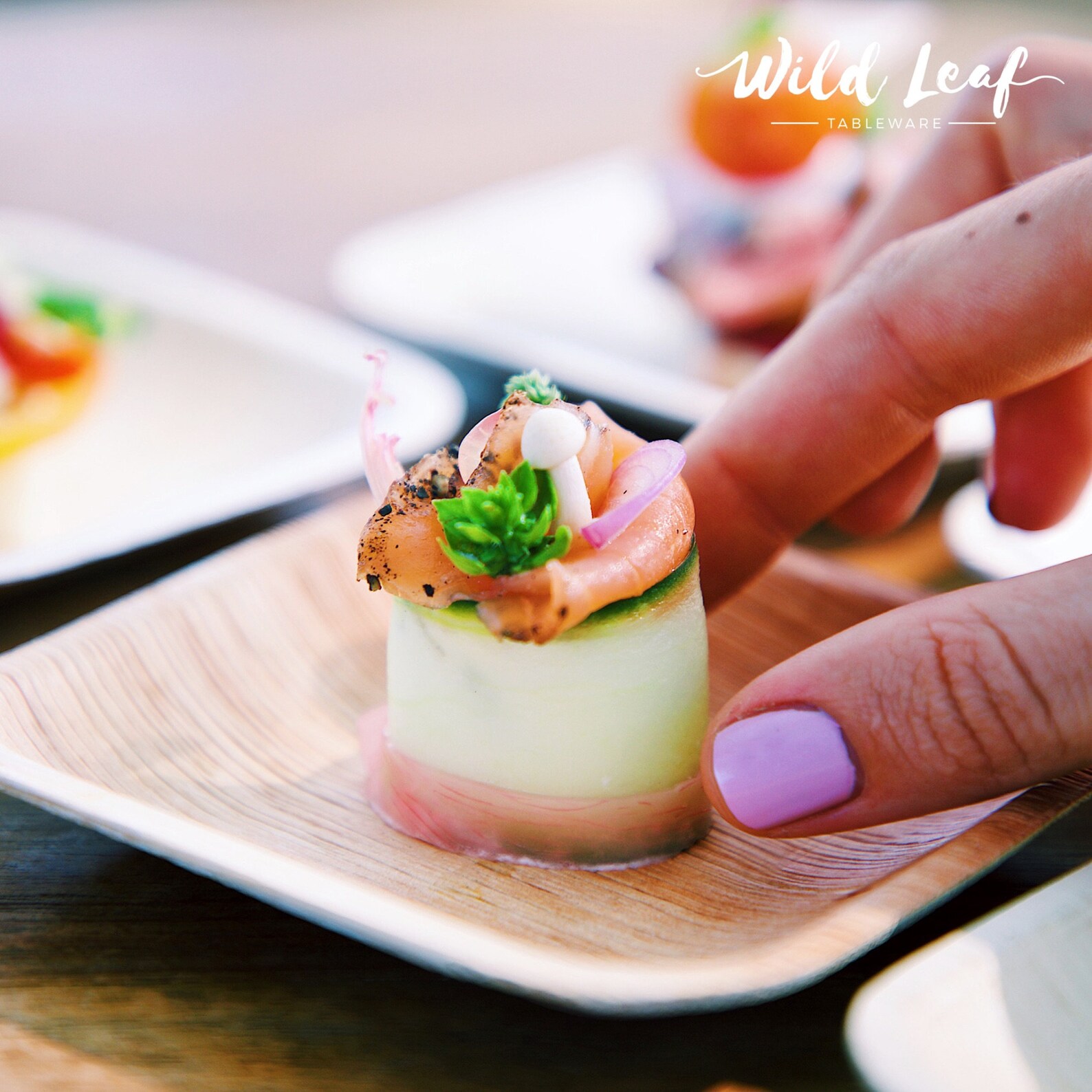 4 / 25 Pack Disposable Mini Canape Plates. Small Palm Leaf Tasting ...