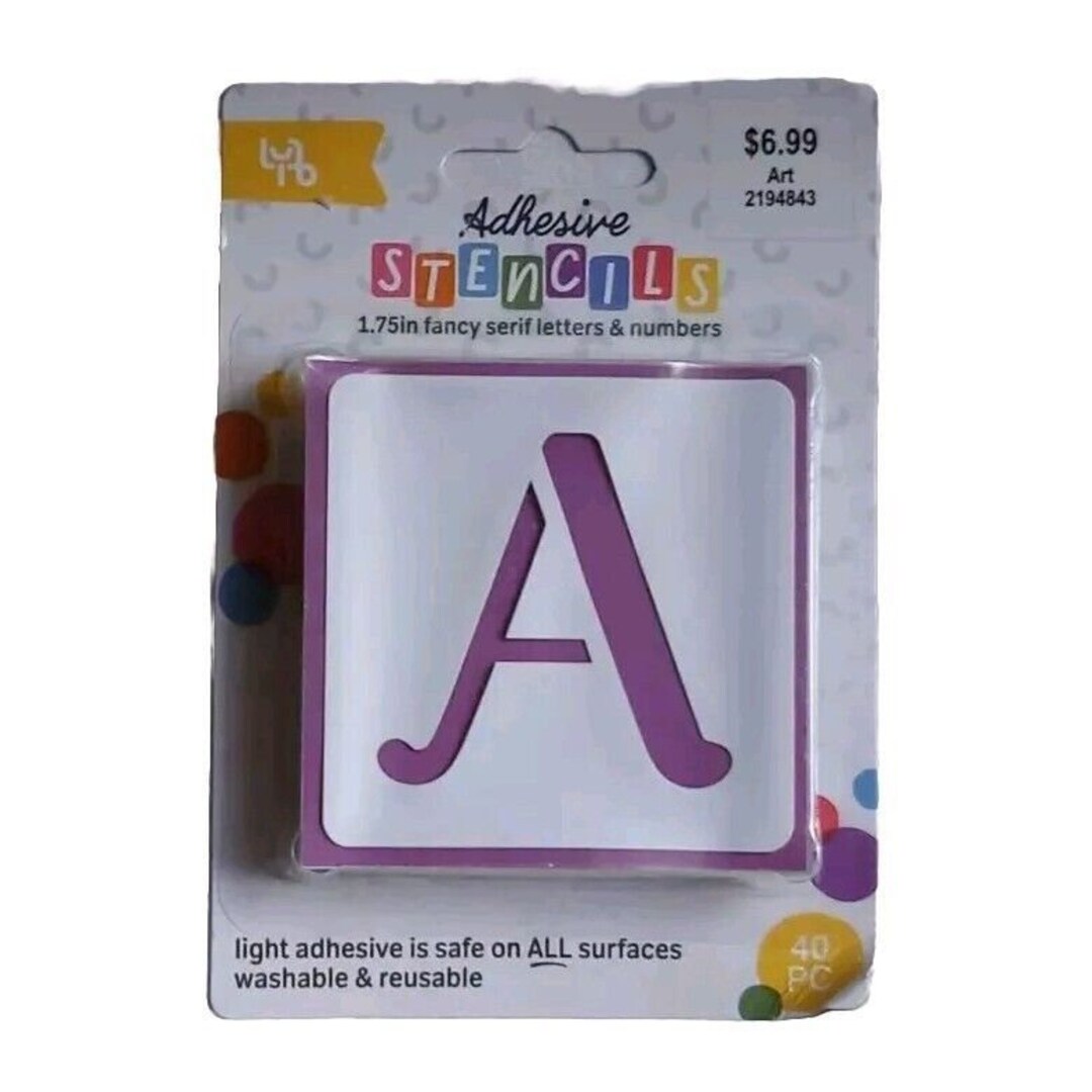 Fancy Letters and Numbers Adhesive Stencils by LYB Little Yellow ...