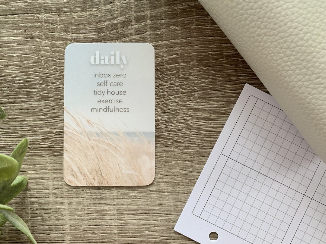 Custom Text Task Card - Seagrass - Personalised Card for Your Planner ...