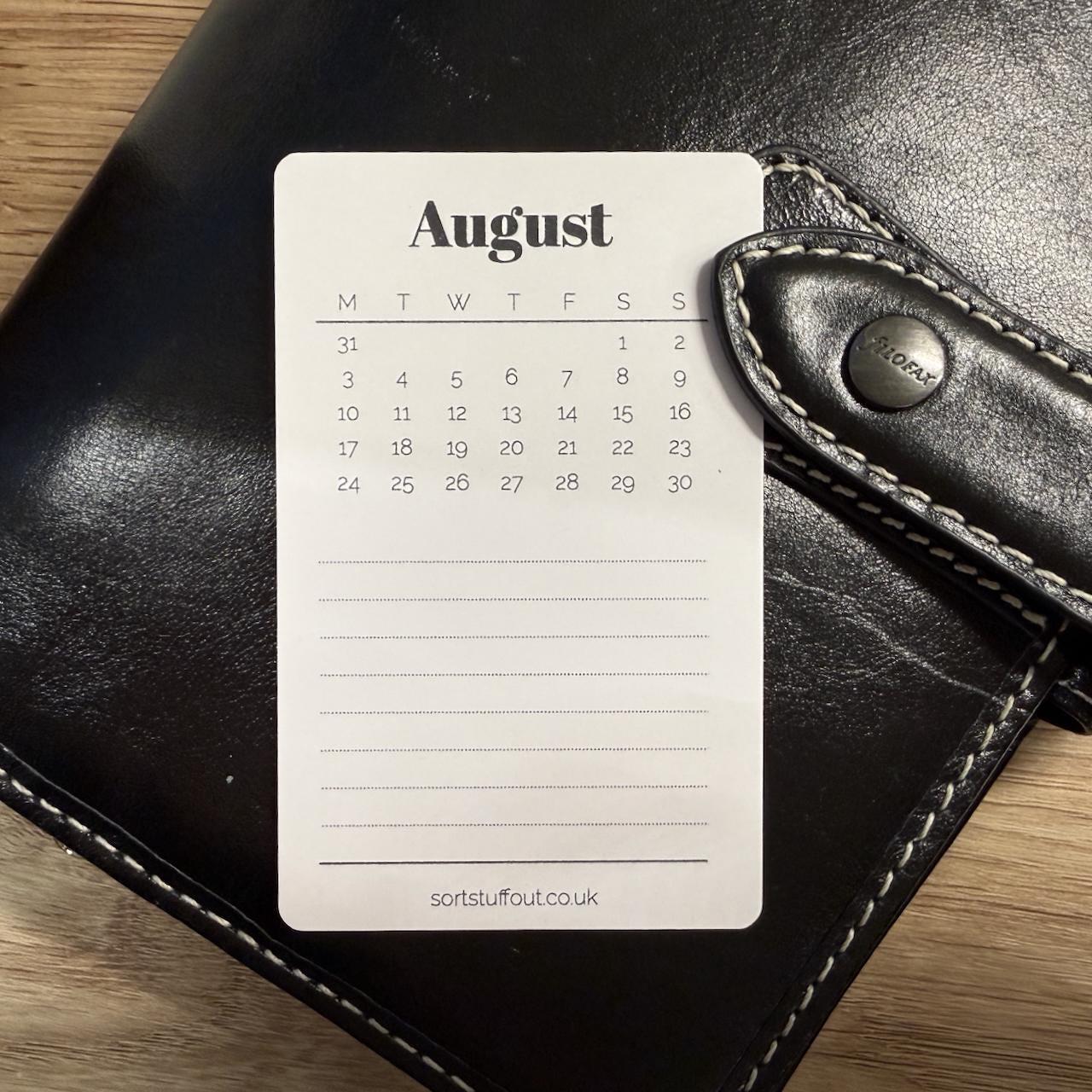 2026 Calendar Date Cards - Functional Planning - Use as Bookmarks ...