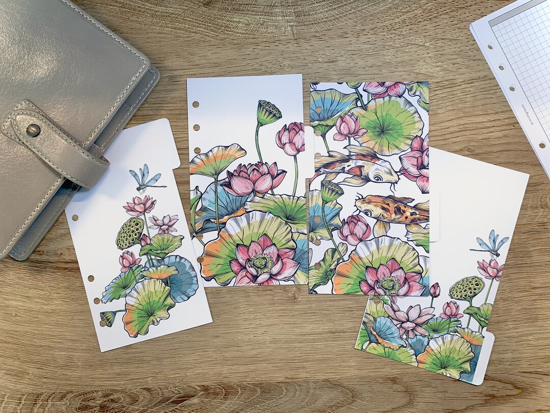 Lotus Flower Planner Dividers - Choose Your Size - Side Tabs. Blank ...