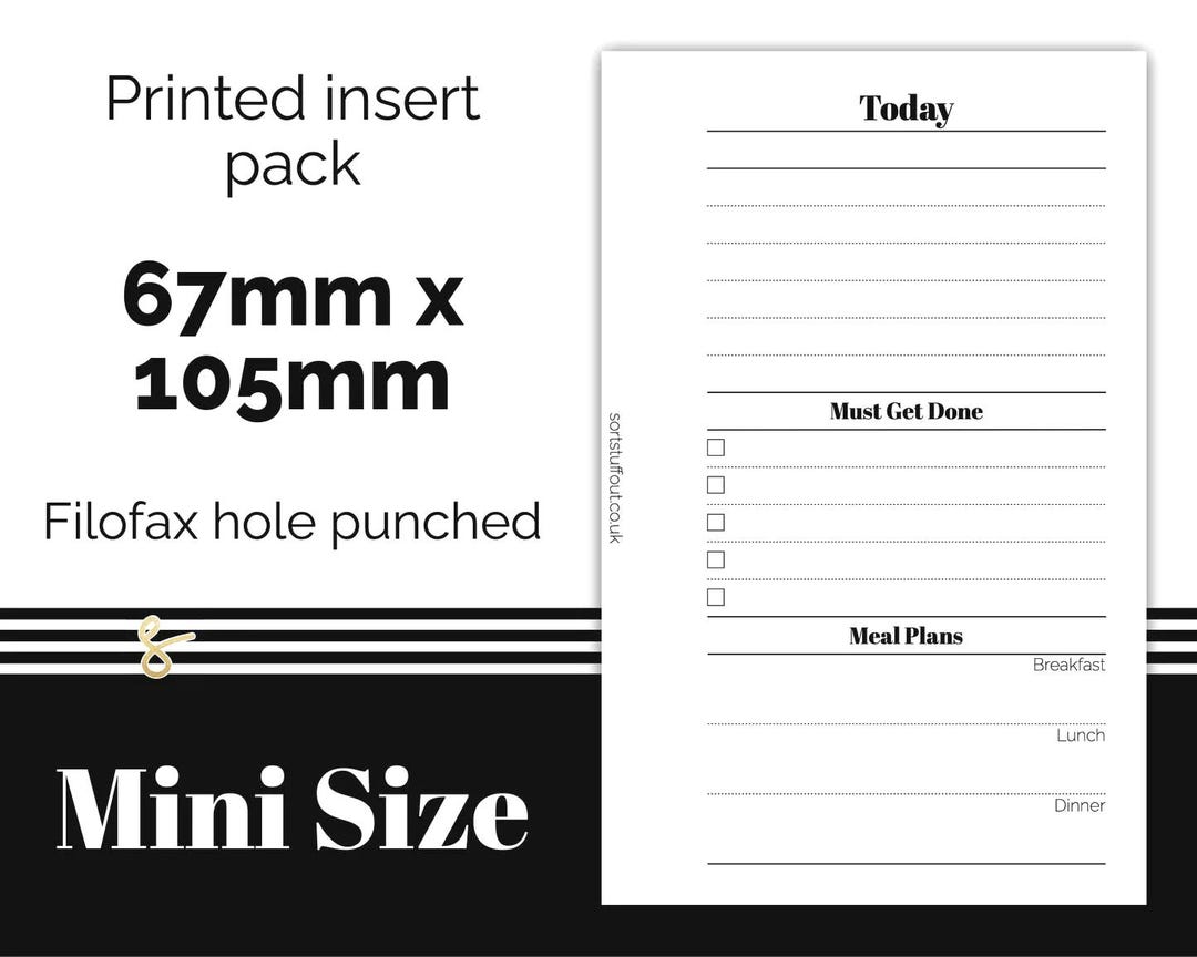 3 Section Daily Planner - Notes, Tasks and Meal Planner - Printed ...