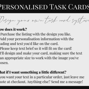 Custom Text Task Card - Blossom - Personalised Card for Your Planner ...