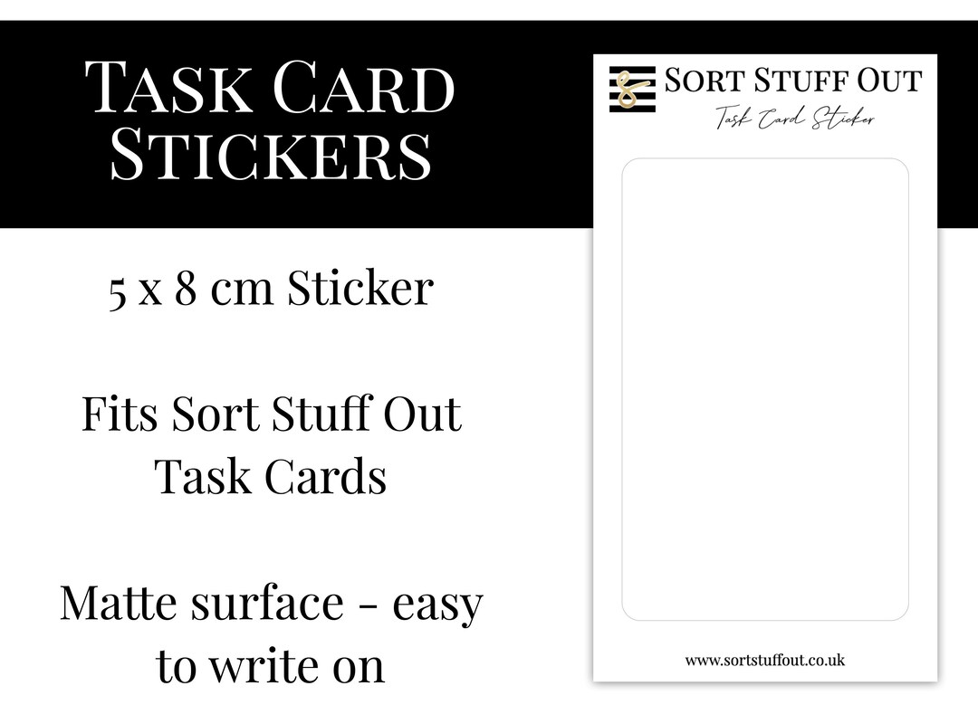 Task Card Sticker - Blank - Use Your Planner Cards to Prioritise ...