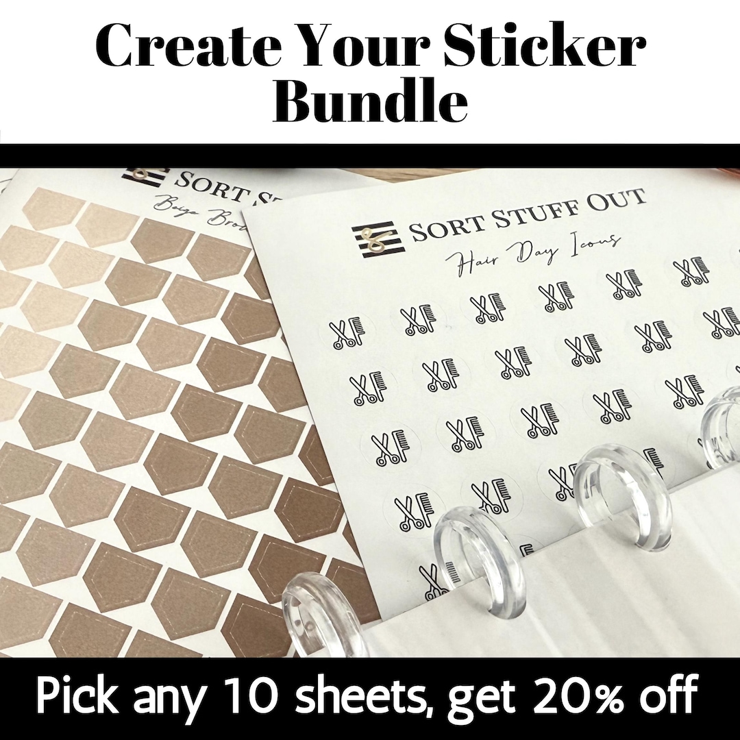 Sticker Bundle - Mix & Match and Add Sticker Book Cover - Dots, Flags ...