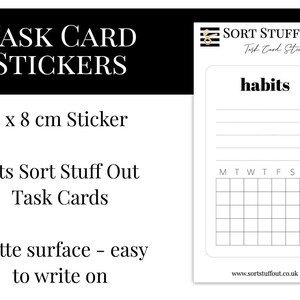Task Card Sticker - Habits - Use Your Planner Cards to Prioritise ...