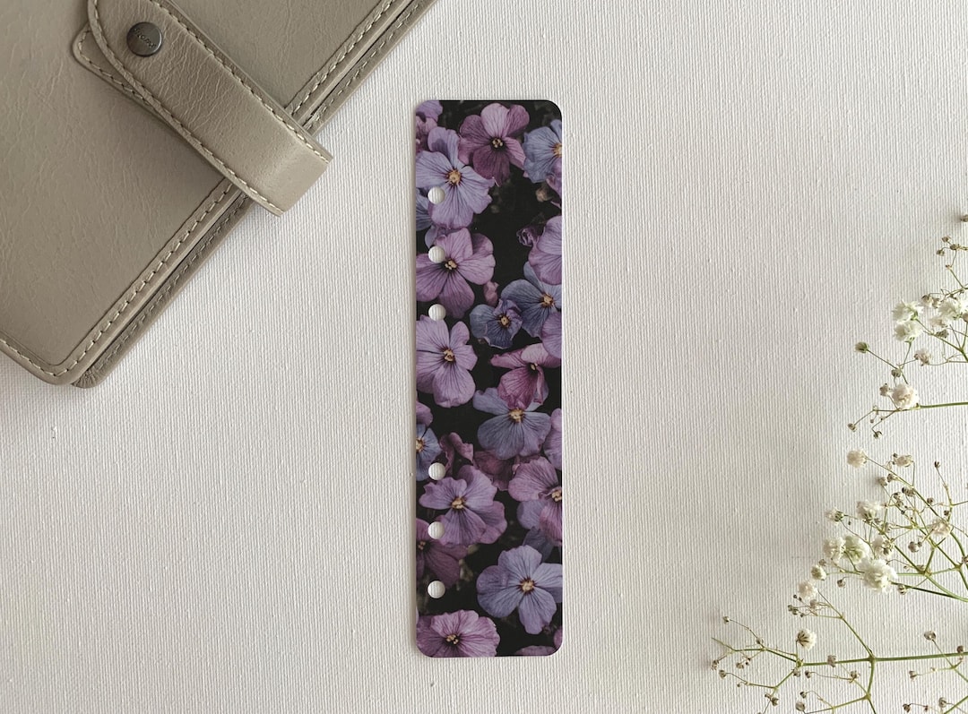 Purple Flowers Page Marker - Choose A5, B6, Personal Wide, Personal, A6 ...