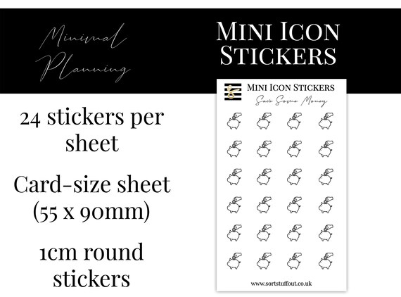 Mini Icon Stickers Save Some Money Functional Stickers for | Etsy UK