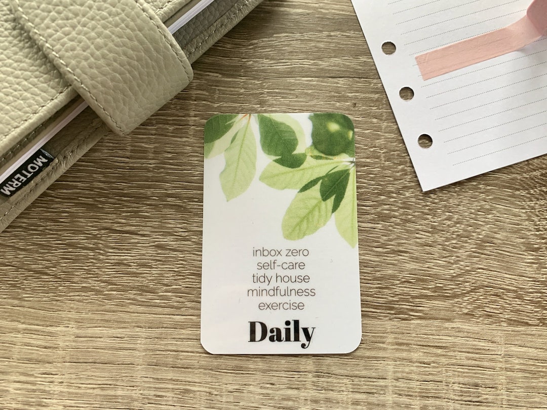 Custom Text Task Card - Foliage - Personalised Card for Your Planner ...
