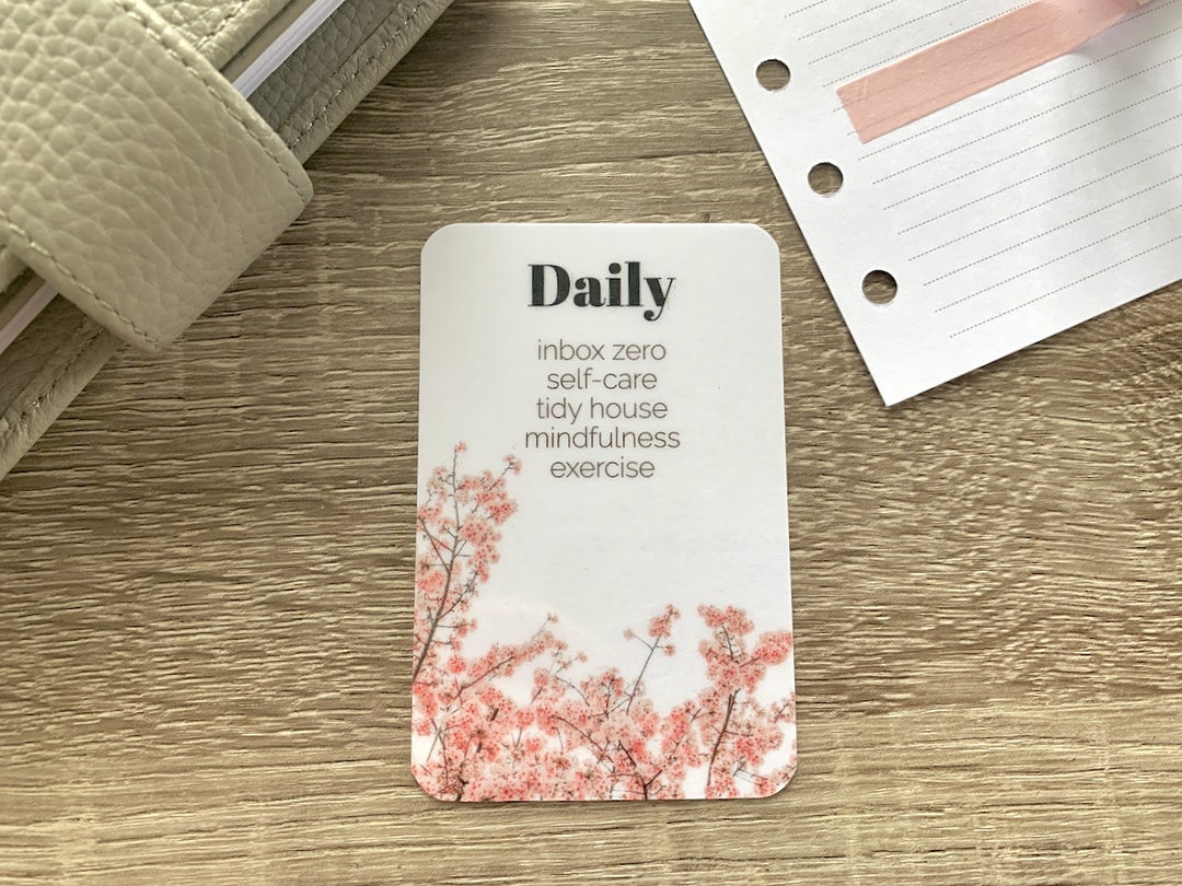 Custom Text Task Card - Blossom - Personalised Card for Your Planner ...