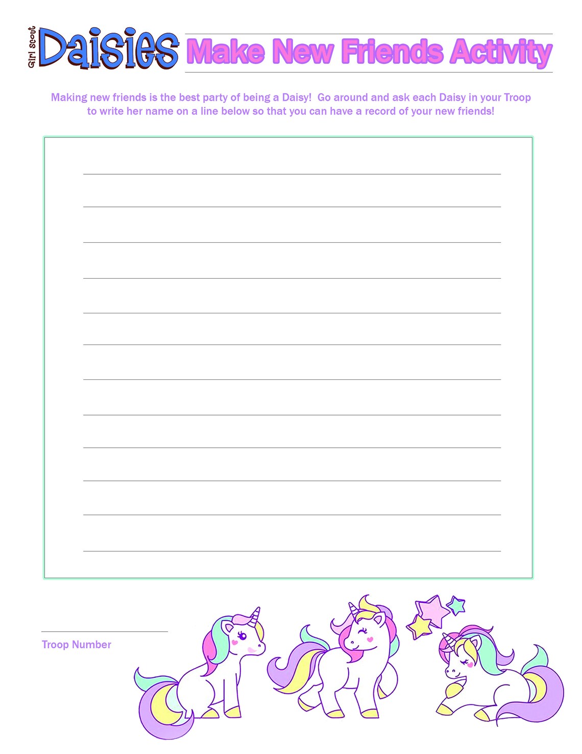 Daisy Girl Scout Make New Friends Activity - Etsy