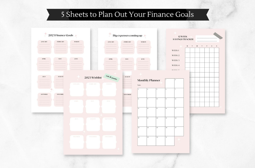 Pretty Printable Finance Trackers, Monthlyfinancegoals ...
